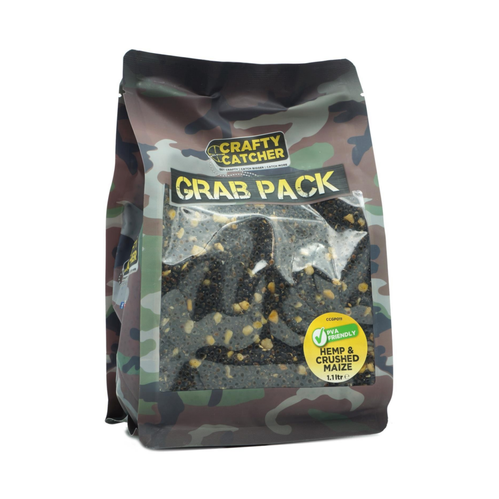 Crafty Catcher Particles Hemp & Crushed Maize 1.1L Grab Pack Carp Bait ...