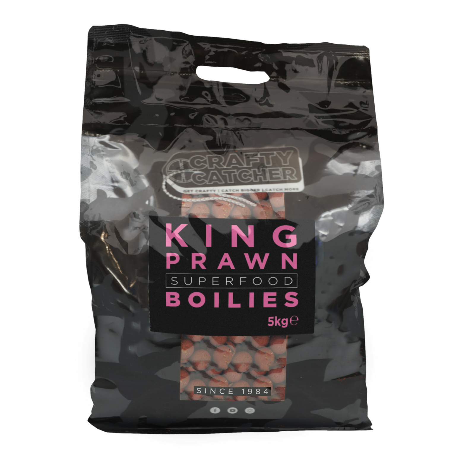 Crafty Cather Superfood King Prawn Boilie 15mm 5kg CARP FISHING BAIT ...